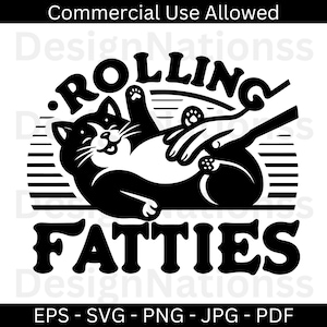 Rolling Fatties SVG, Funny Fat Cat Svg, Cat Lovers Gift, Funny Cat Meme ...