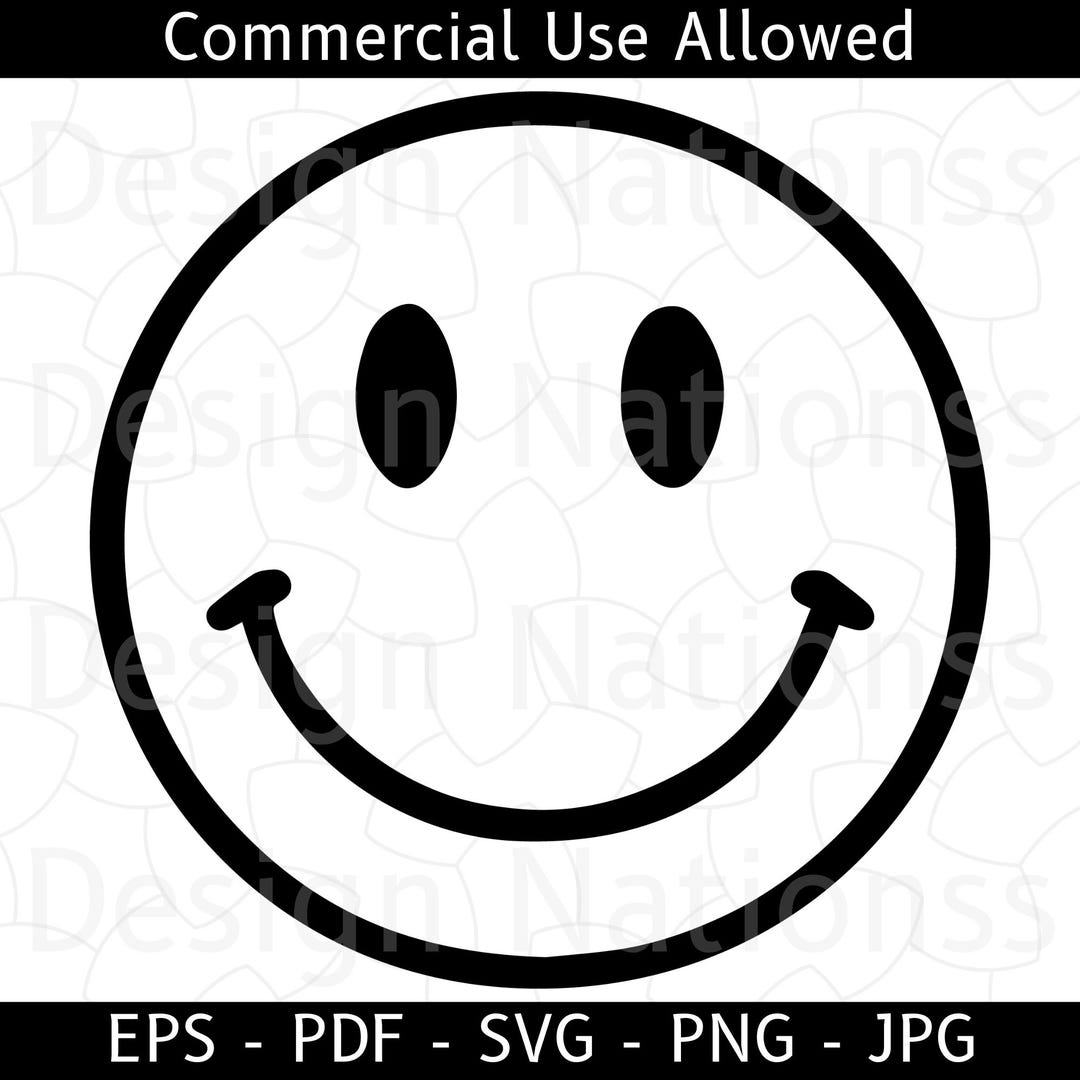 Smiley Face SVG Groovy Smiley Face Svg Emoji Svg Iconic vector classic ...