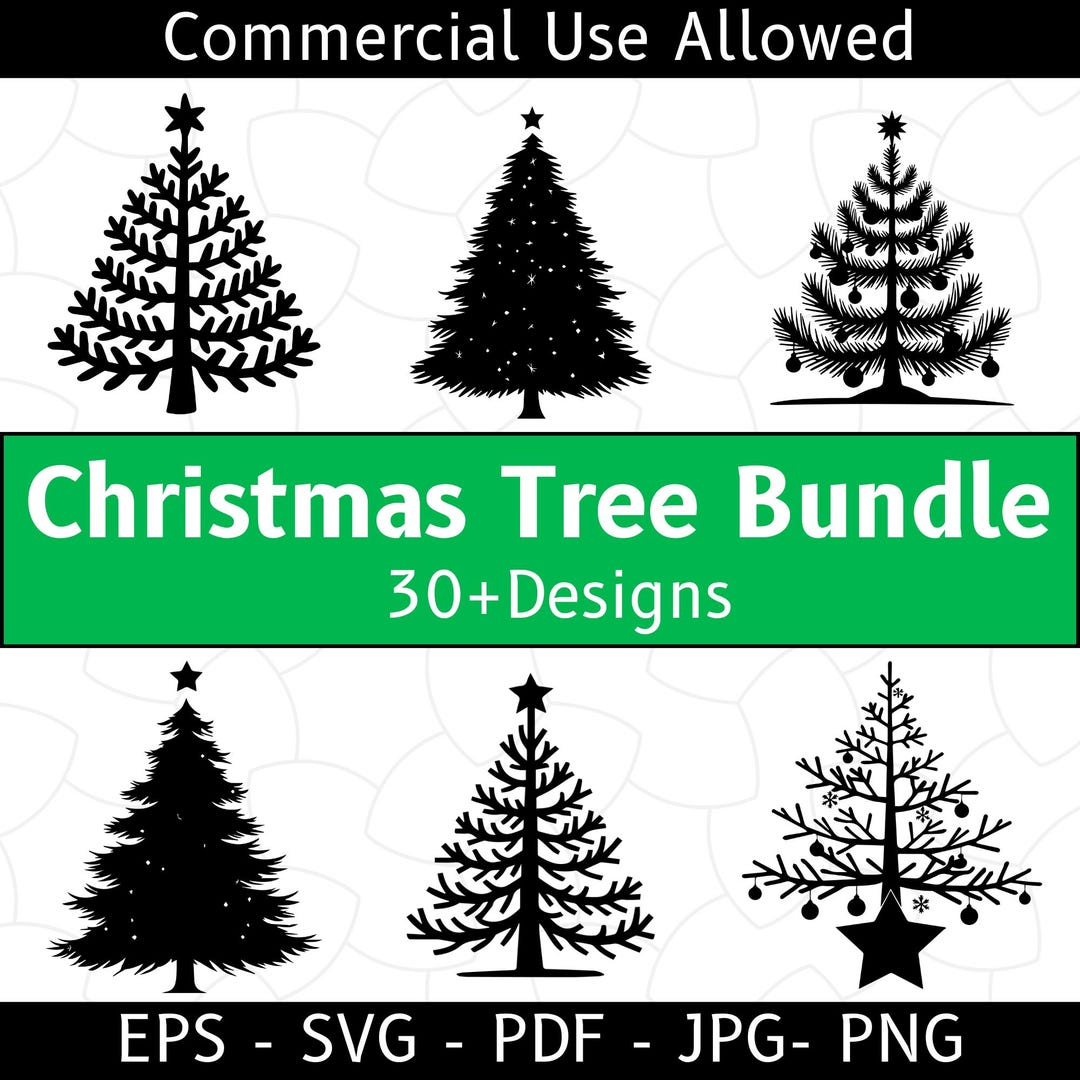Christmas Tree SVG Bundle, Christmas Ornaments Svg, Tree Christmas Svg ...