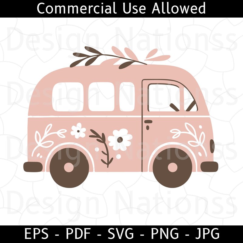 Hippie Van Svg - Etsy