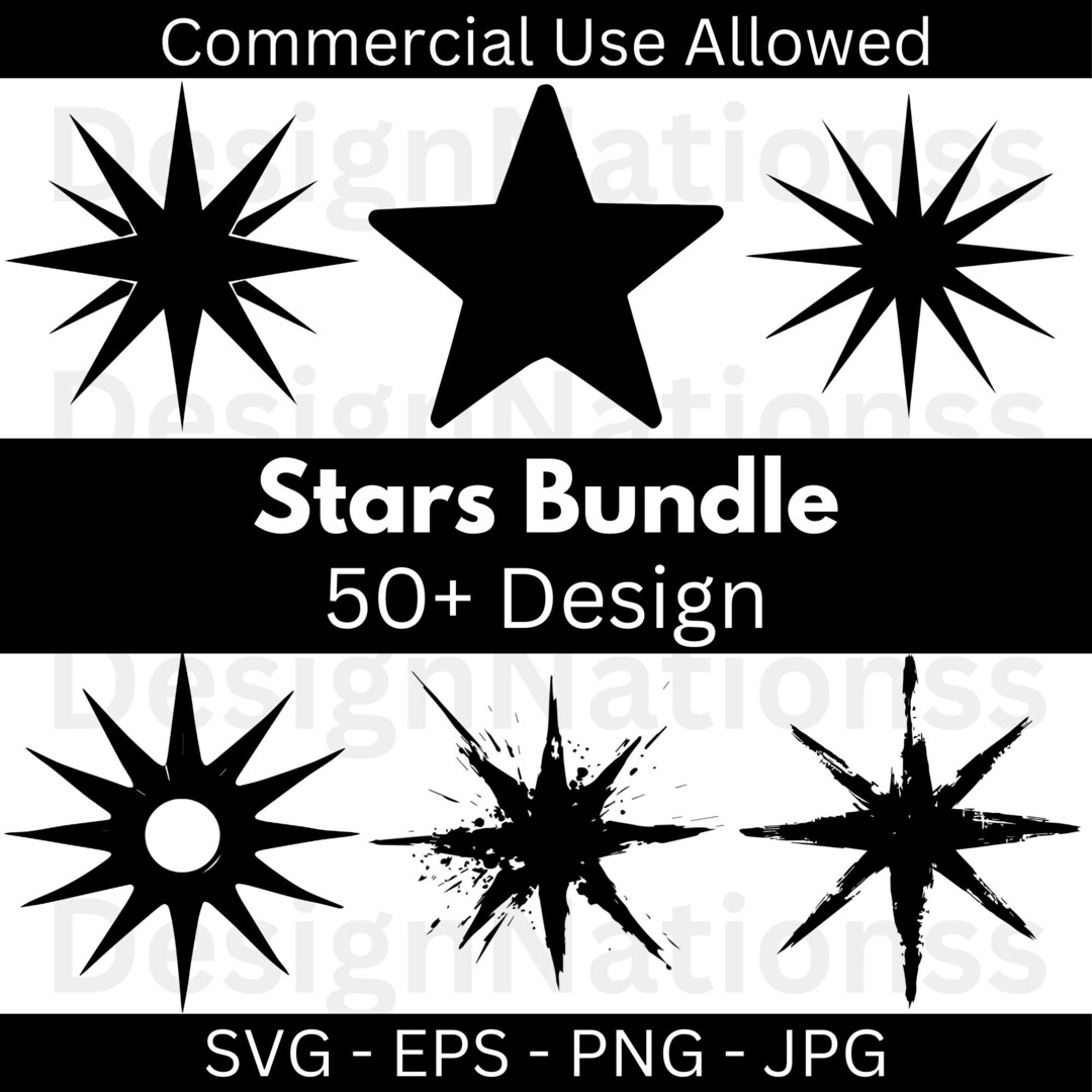 Stars SVG Bundle, Star Shape Svg, Bright Stars Svg, Night Star Svg ...