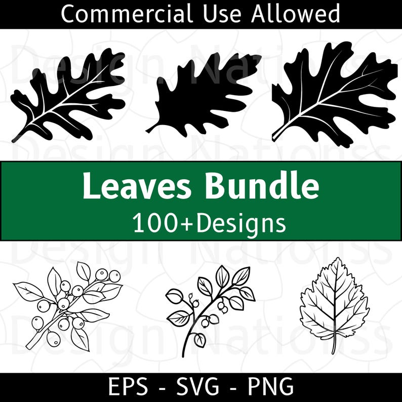 Leaves Svg Bundle, Hand Drawn Leaves Svg, Leaf Svg, Plant Svg, Cut ...