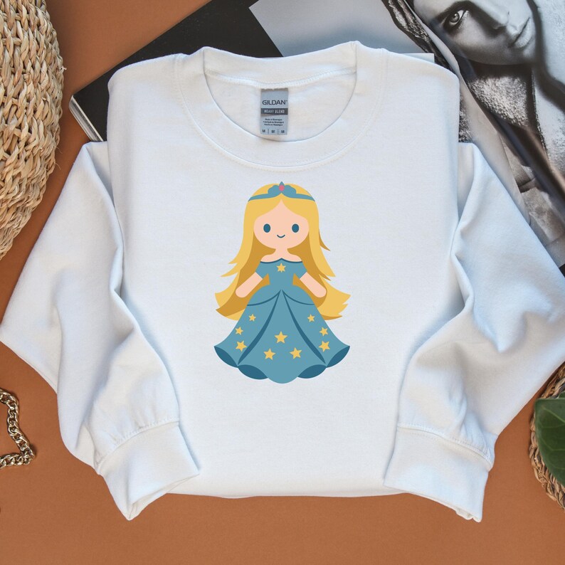 Cute Princess SVG, Adorable Little Girl PNG, Animated Character SVG ...