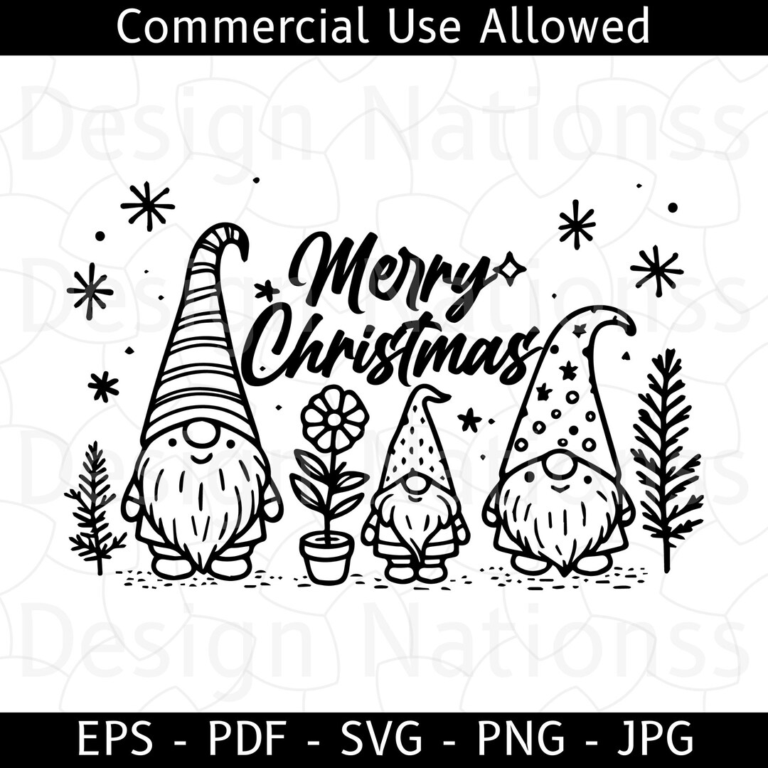 Christmas Gnomes Svg, Merry Christmas Svg, Winter Gnome Clip Art, Gnome ...