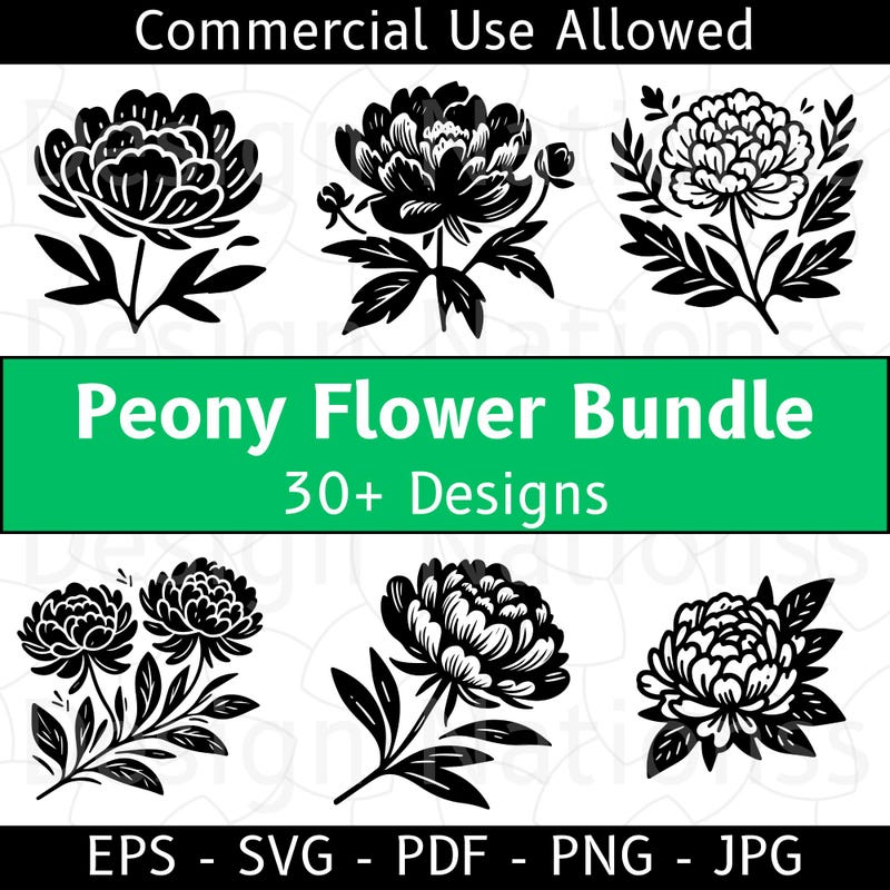 Peony Svg - Etsy