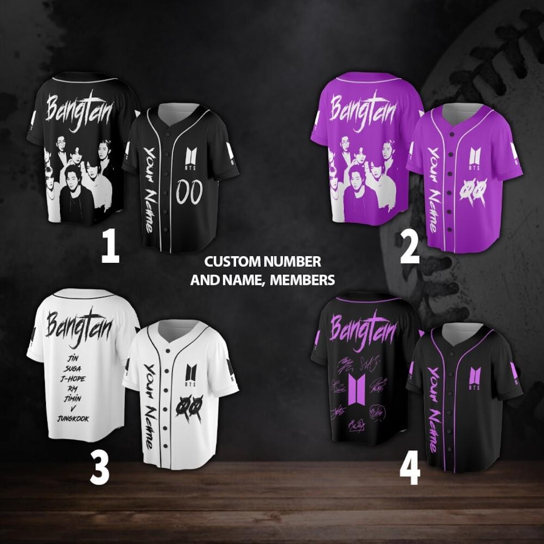 Custom BTS Baseball Jersey, Personalized Kpop Name Number, Army Gift - Etsy