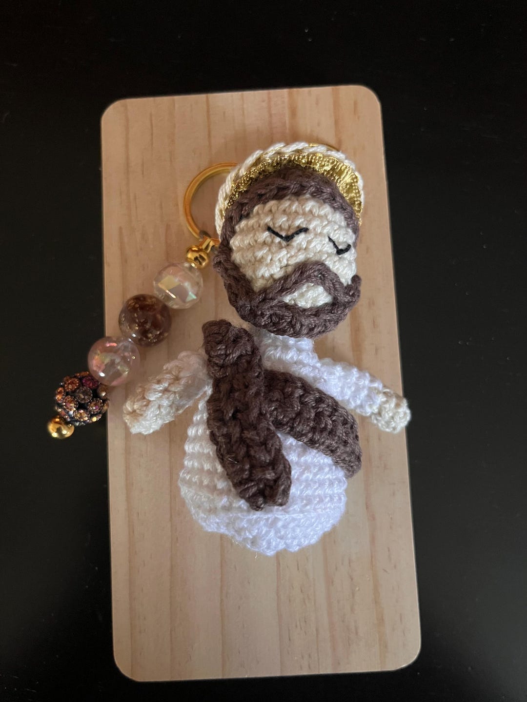St. Joseph Crochet Figure Keychain - Etsy