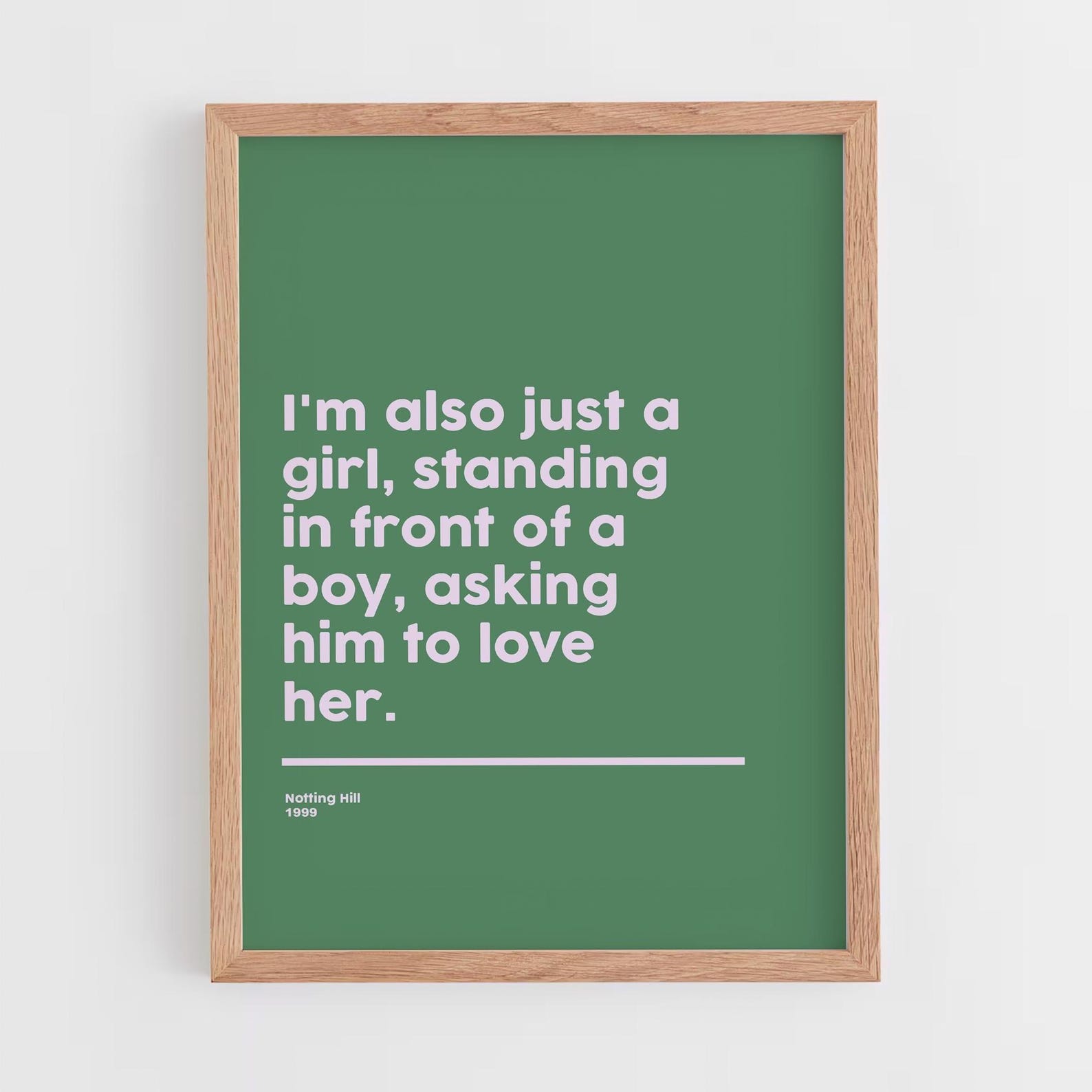 Movie Quote Poster: Notting Hill, Minimalist Romantic Film Print - Etsy