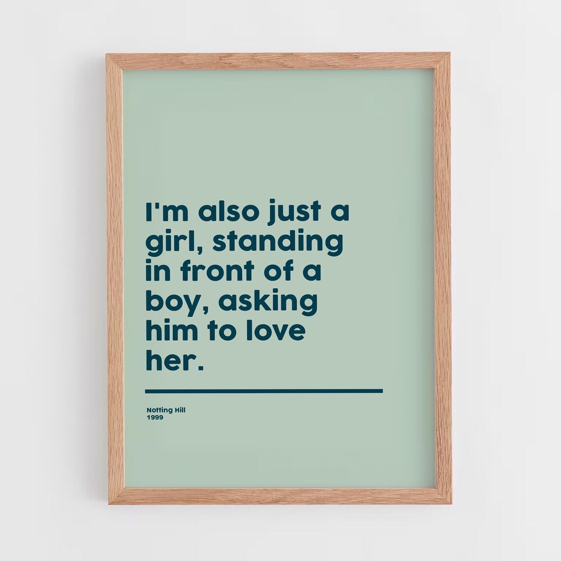 Movie Quote Poster: Notting Hill, Minimalist Romantic Film Print - Etsy