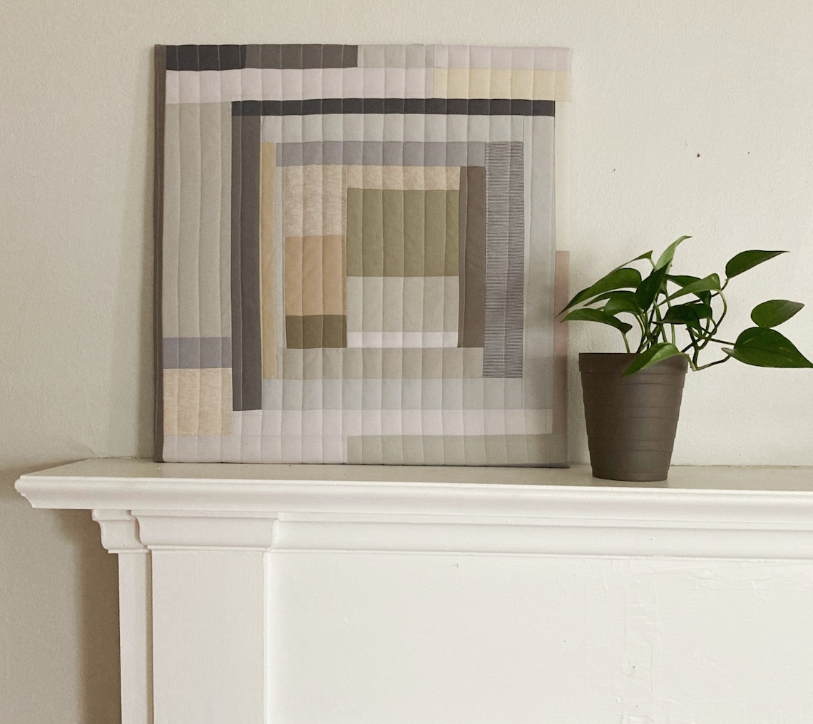 Minimalist Abstract Quilt on Canvas Modern Quilt Art 20 x | Etsy