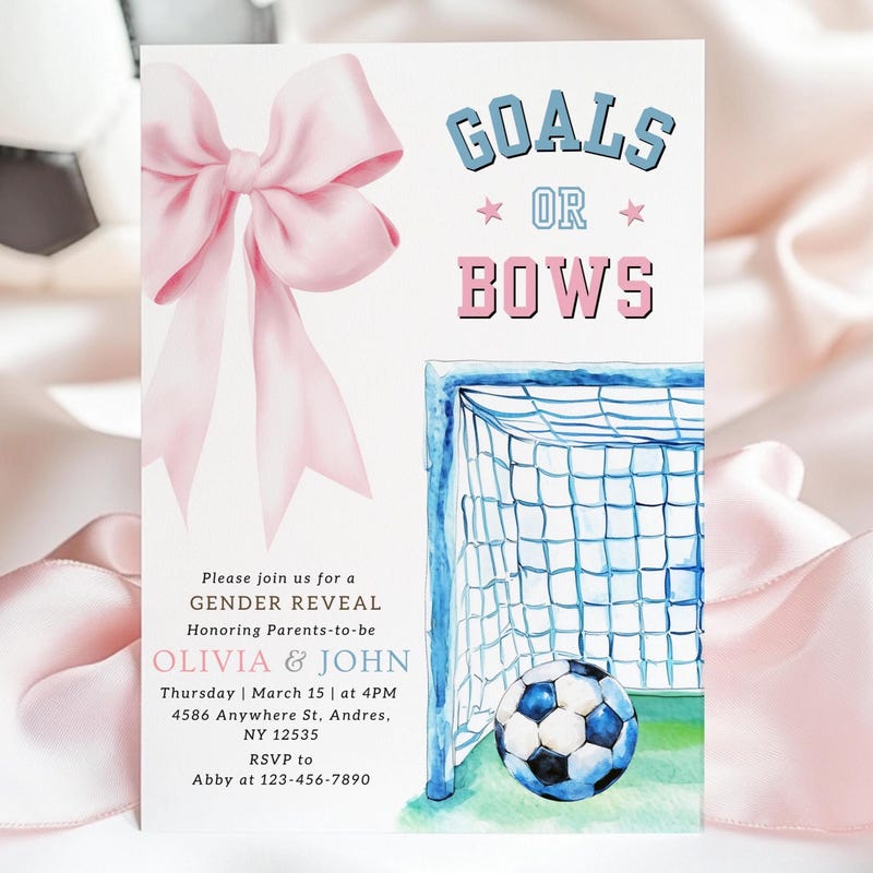 Gender Reveal Goals or Bows - Etsy