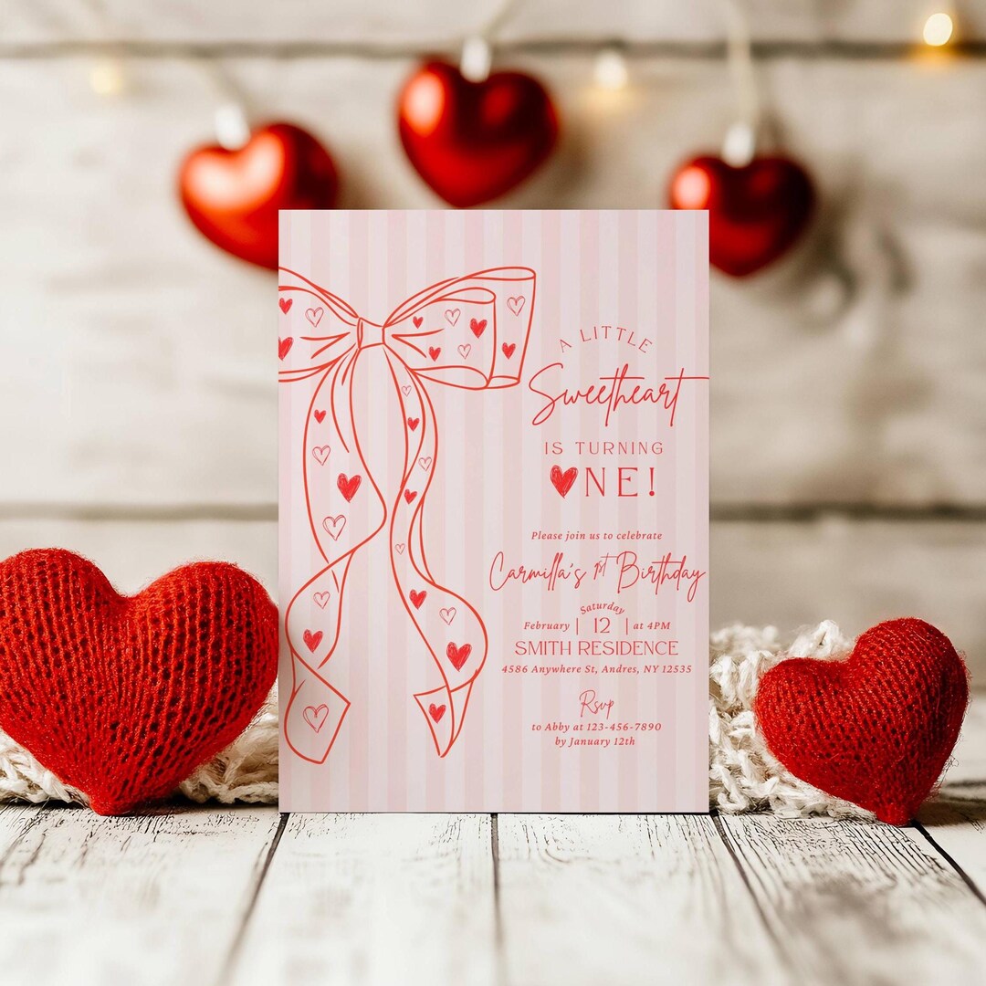 Our Little Sweetheart is Turning One: Girls Valentine's 1st Birthday ...