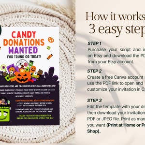 Editable Candy Donation Flyer Template for Trunk or Treat Halloween ...