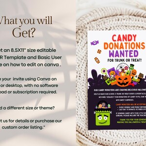 Editable Candy Donation Flyer Template for Trunk or Treat Halloween ...