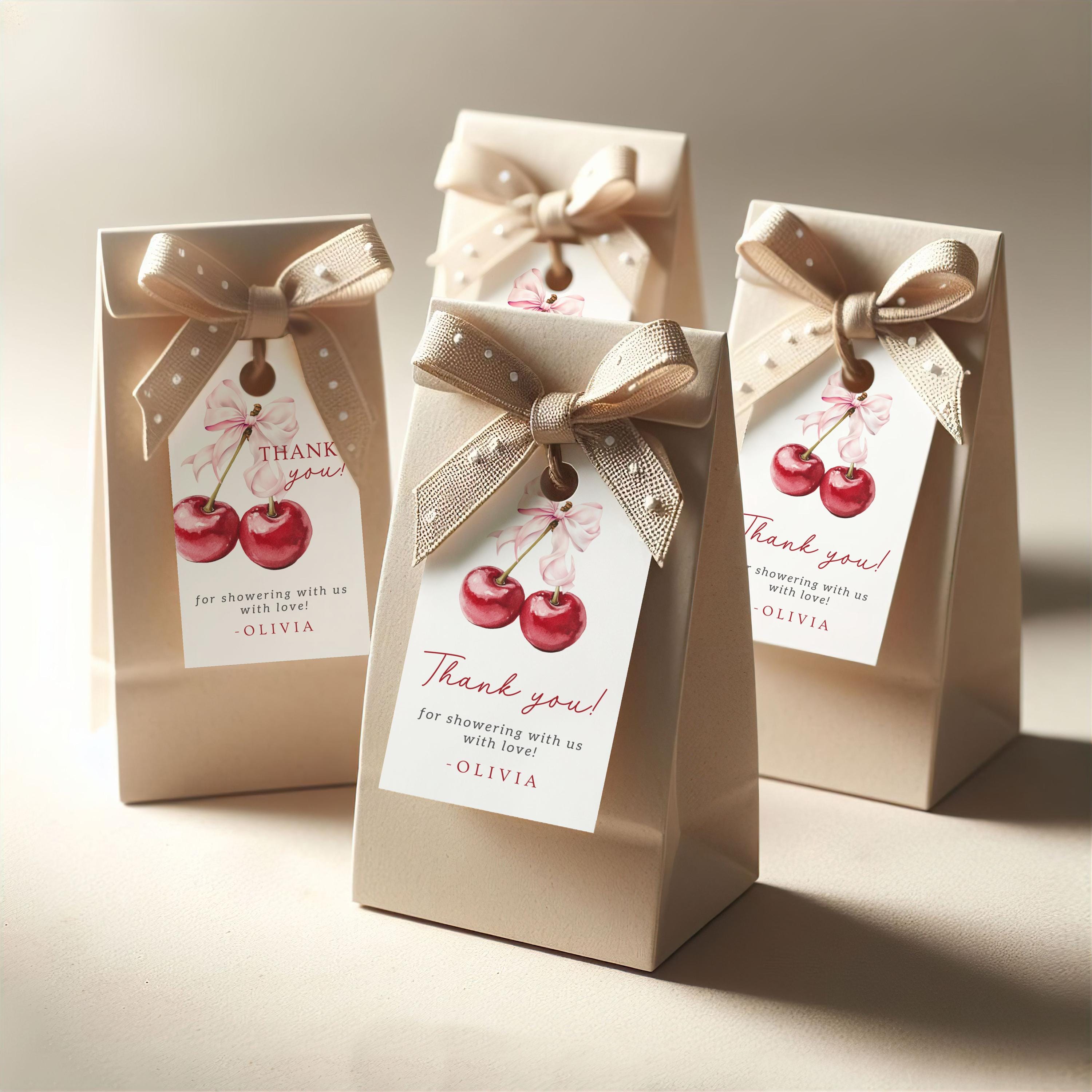 Cherry on Top Baby Shower Favor Tag Editable Template Thank You Tag Red ...