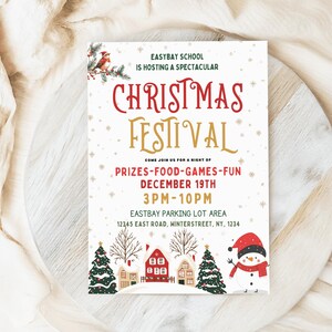 Editable Christmas Festival Flyer Holiday Festive Flyer for Christmas ...