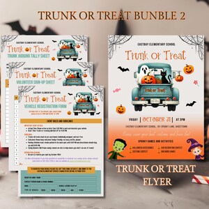 Editable Trunk or Treat Flyer Bundle for School or Church Trunk or ...