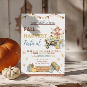 Editable Fall Festival Flyer Template for School Community Church Event ...
