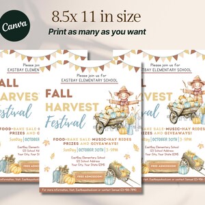 Editable Fall Festival Flyer Template for School Community Church Event ...