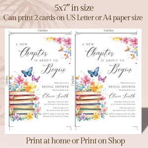 Editable A New Chapter Bridal Shower Invitation Template Her Next ...