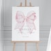Editable Pink Bow Baby Shower Welcome Sign Canva Template Pink Coquette ...