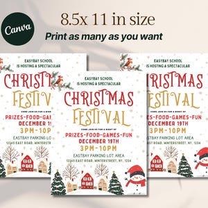 Editable Christmas Festival Flyer Holiday Festive Flyer for Christmas ...