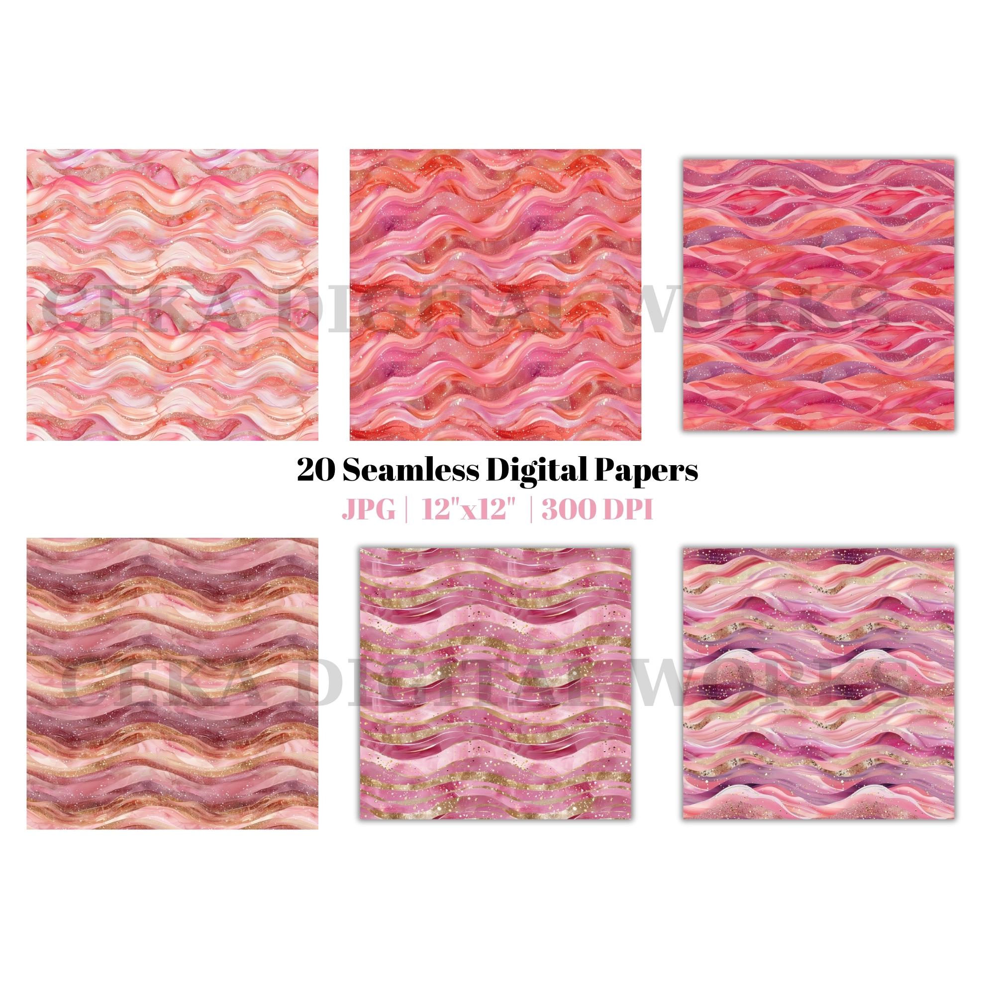 Pink Glitter Digital Paper: Seamless Abstract Backgrounds (12x12in, 300 ...