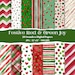 Festive Red & Green Christmas Seamless Digital Paper Set, 20 Holiday ...