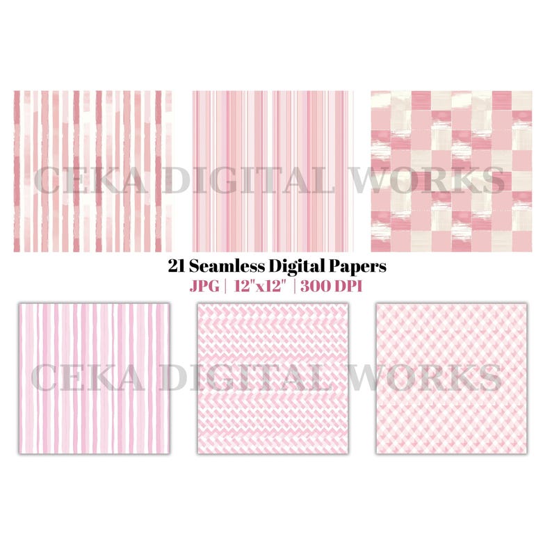 Watercolor Pink Bow Digital Paper: Coquette Seamless Patterns (digital ...