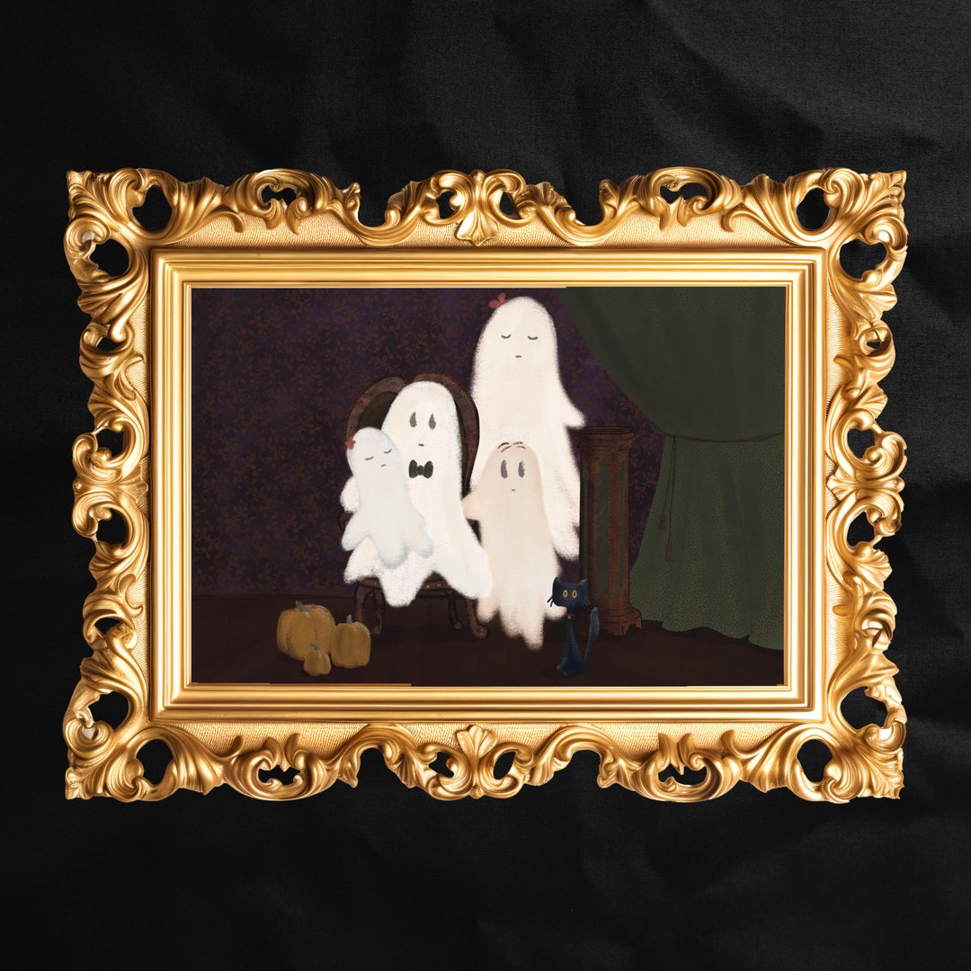 Ghost Family Portrait Printable Wall Decor - Halloween Ghost Painting ...