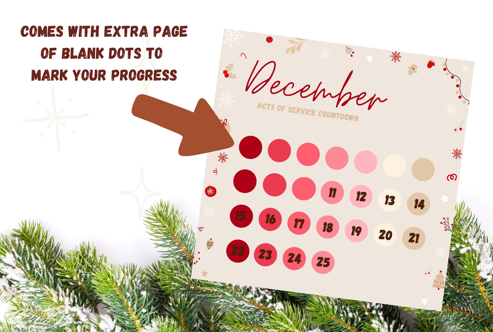Editable Christmas Advent Calendar for Couples & Families Digital ...