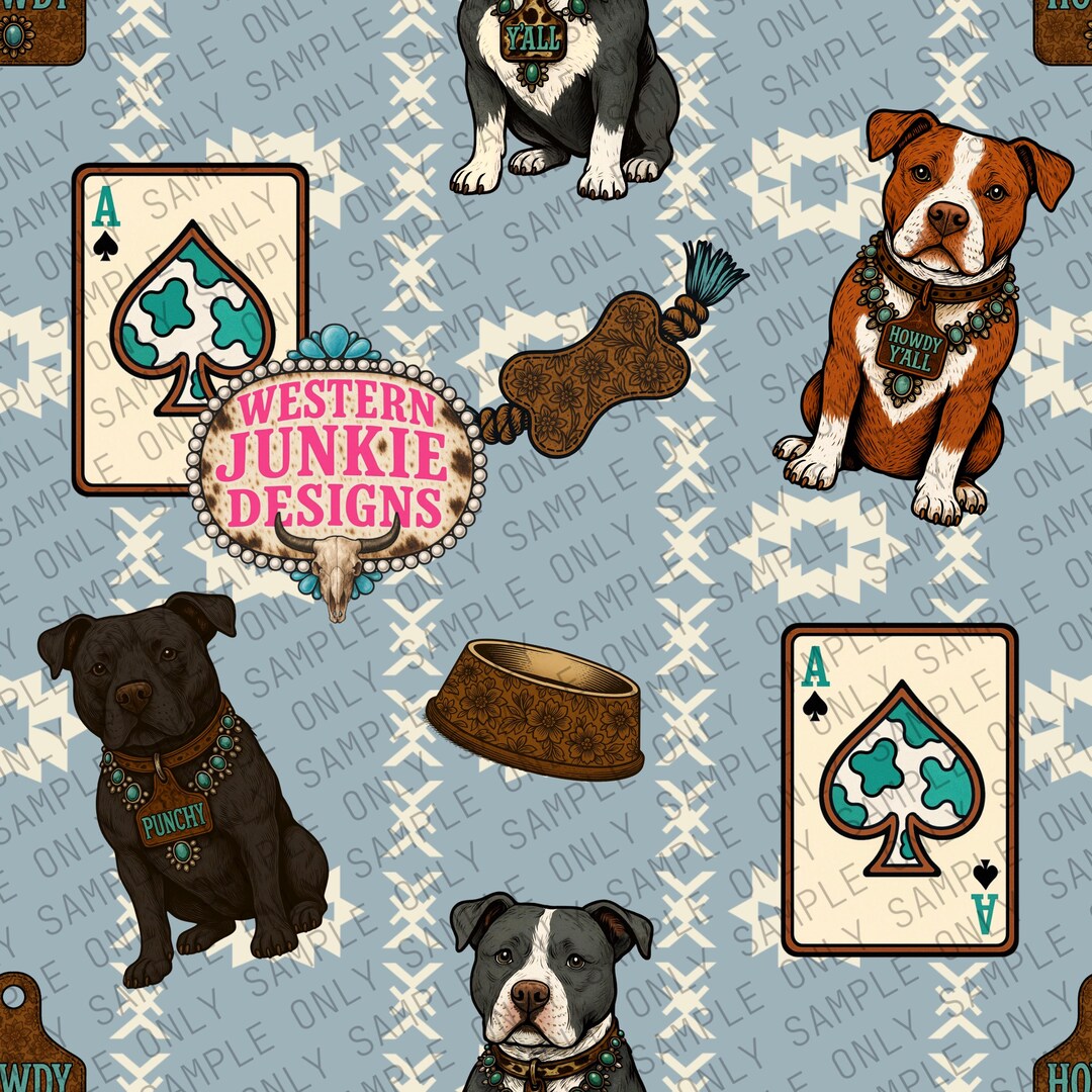 Western Mama Pit Bull Seamless File - Etsy
