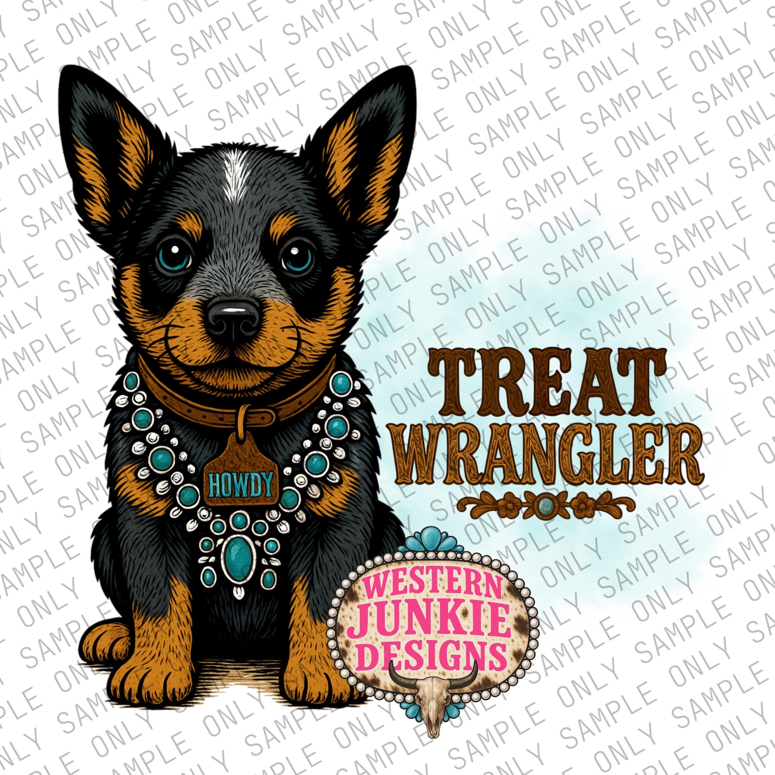 Treat Wrangling Blue Heeler PNG - Etsy