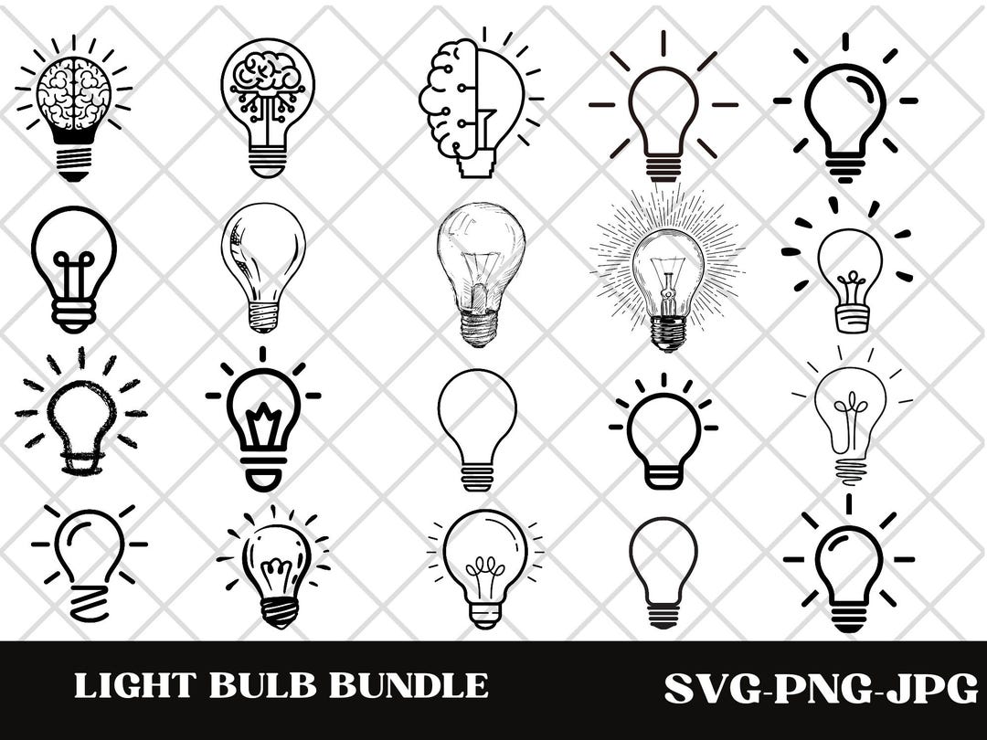 Light Bulb SVG Bundle, Light Bulb PNG Bundle, Light Bulbs Svg, Light ...