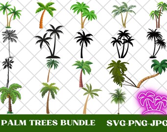 Palm Tree SVG Bundle Palm Tree PNG Bundle Palm Tree Clipart Palm Tree ...