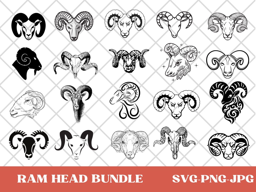 Ram Head SVG Ram SVG Farm Animal Decal Graphics Illustration T-shirt ...