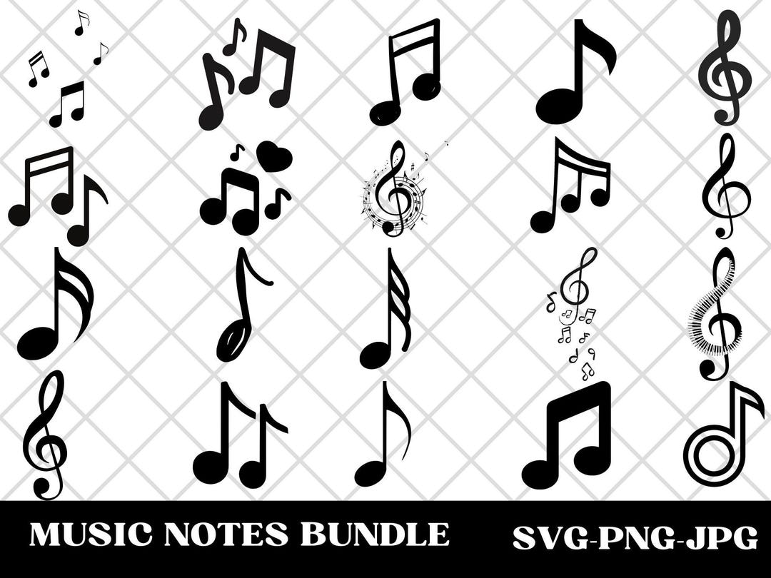 Music Notes Svg Bundle, Guitar Note Svg, Music Lover, Marching Band Svg ...