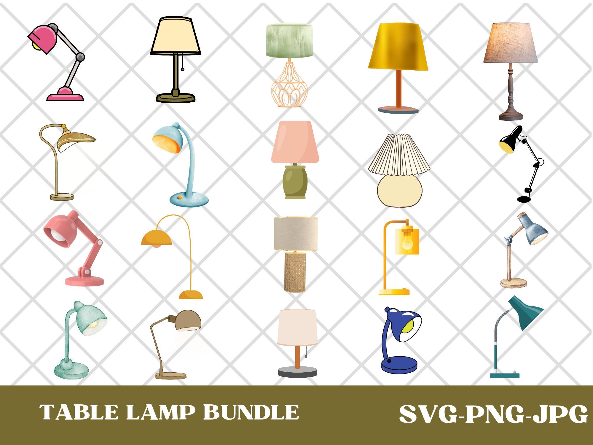 Table Lamp Svg, Table Lamp Bundle Svg, Table Lamp PNG, Table Lamp ...