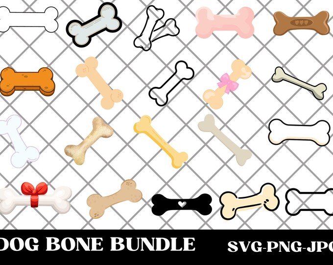 Dog Bone Svg, Dog Bone Digital, Dog Bone Png Clip Art. Vector Cut File ...