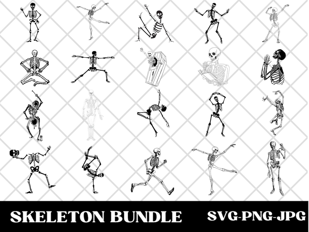 SKELETON SVG, Skeleton Svg Bundle, Skeleton Clipart, Skeleton Cut Files ...