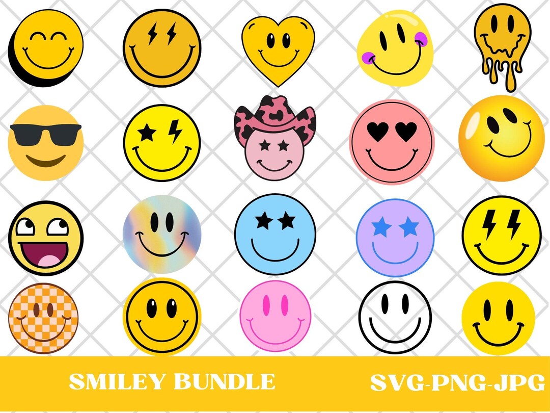 Smiley Face Digital Download SVG PNG JPG - Etsy
