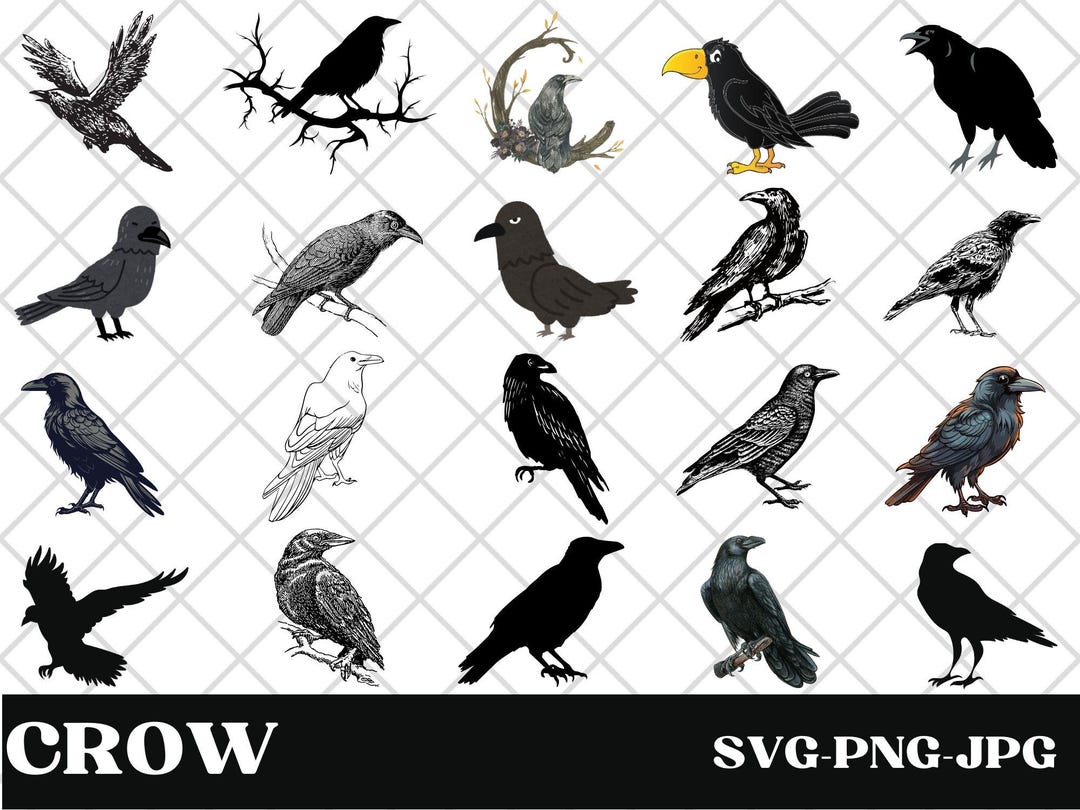 CROW SVG, CROW Clipart, Crow Svg Files for Cricut, Bird Svg Cut File ...