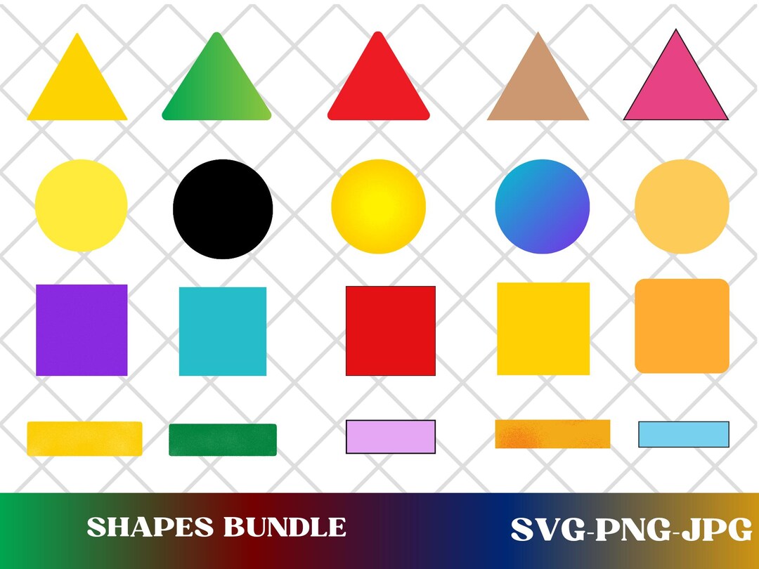 Basic Shapes SVG Bundle, Geometric Shapes Png, Name Frame Tags Svg ...