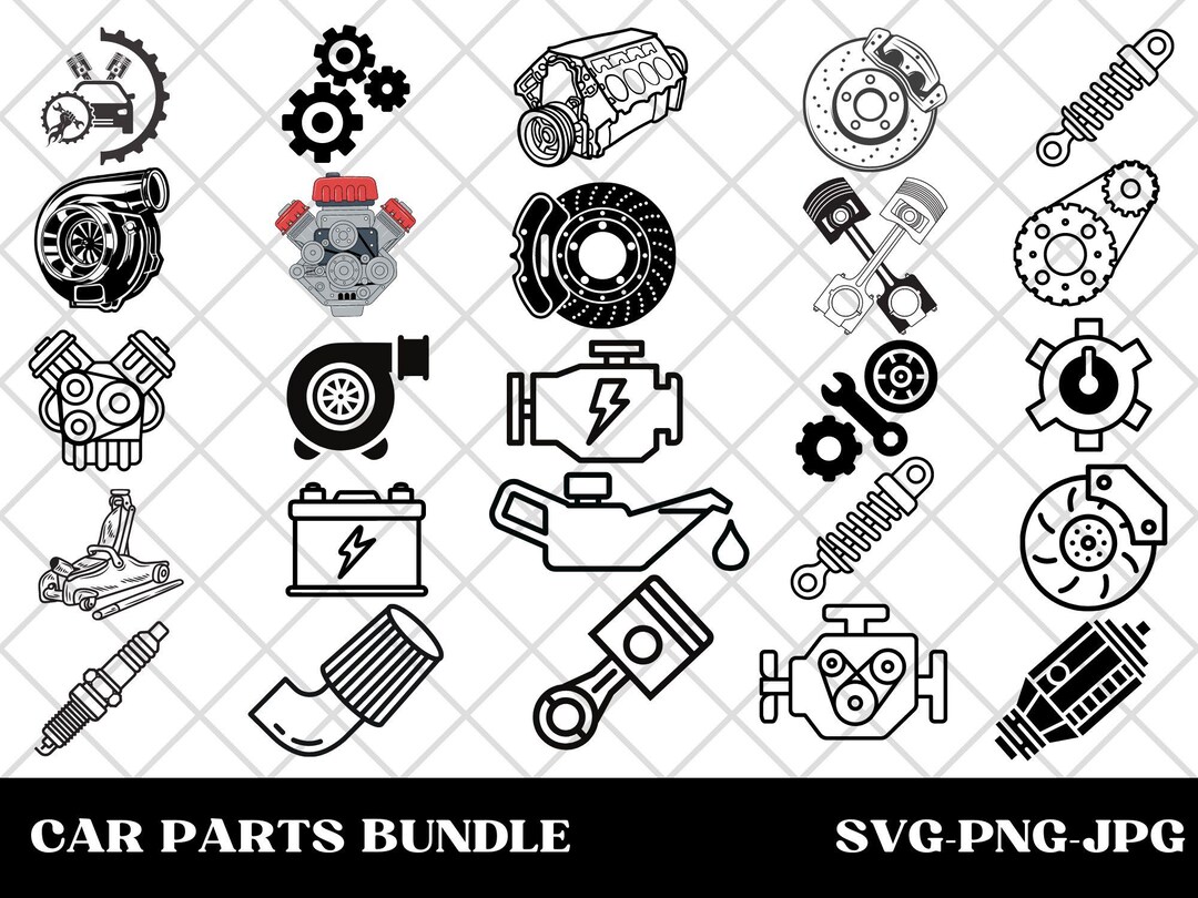 20 Car Parts SVG,EPS,PNG Bundle, Cricut, Clipart, Sublimation, T-shirt ...