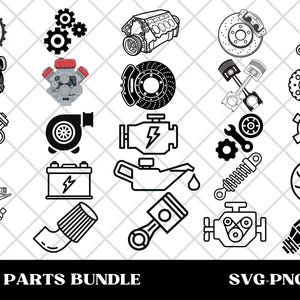 20 Car Parts SVG,EPS,PNG Bundle, Cricut, Clipart, Sublimation, T-shirt ...