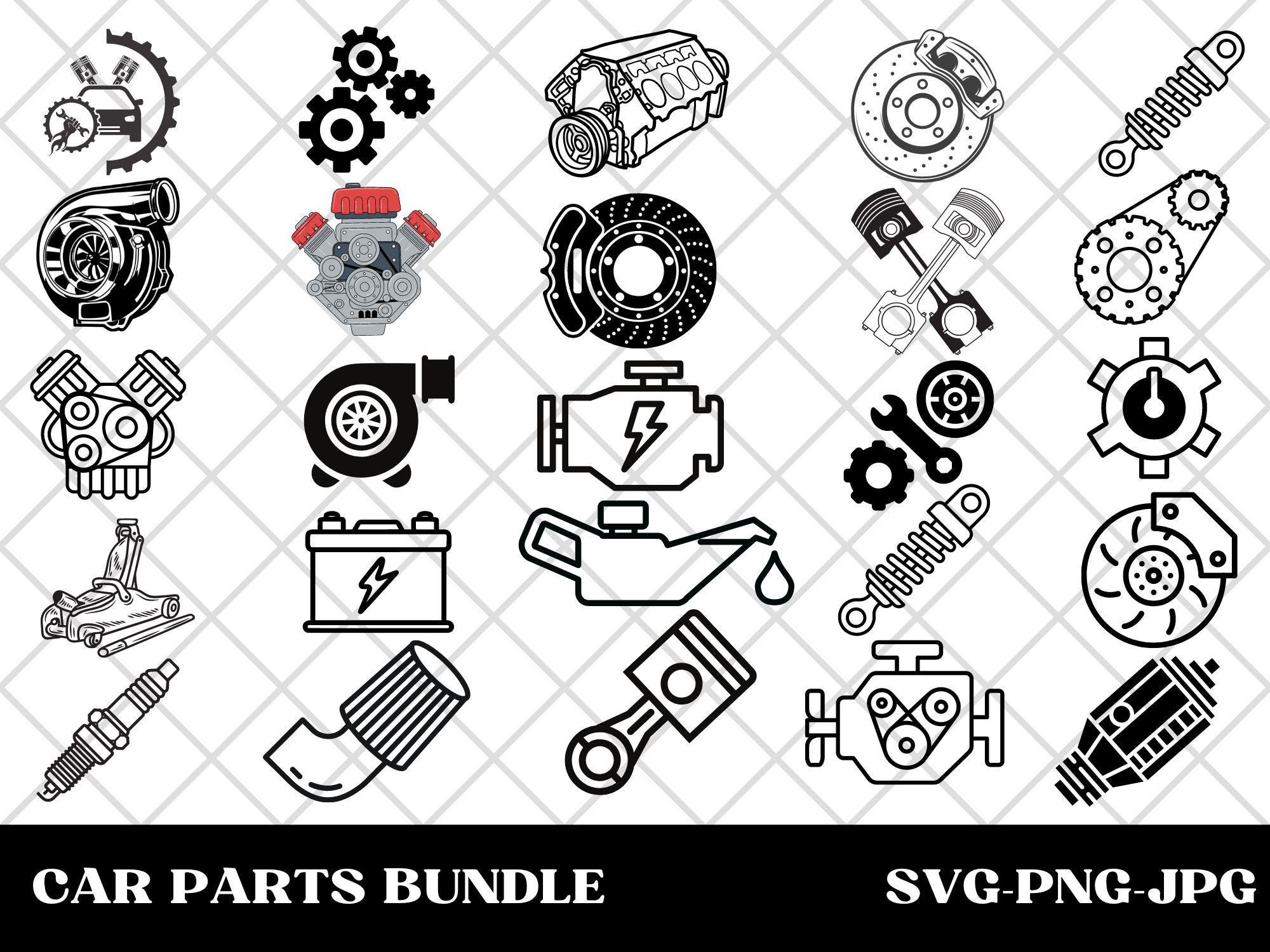20 Car Parts SVG,EPS,PNG Bundle, Cricut, Clipart, Sublimation, T-shirt ...