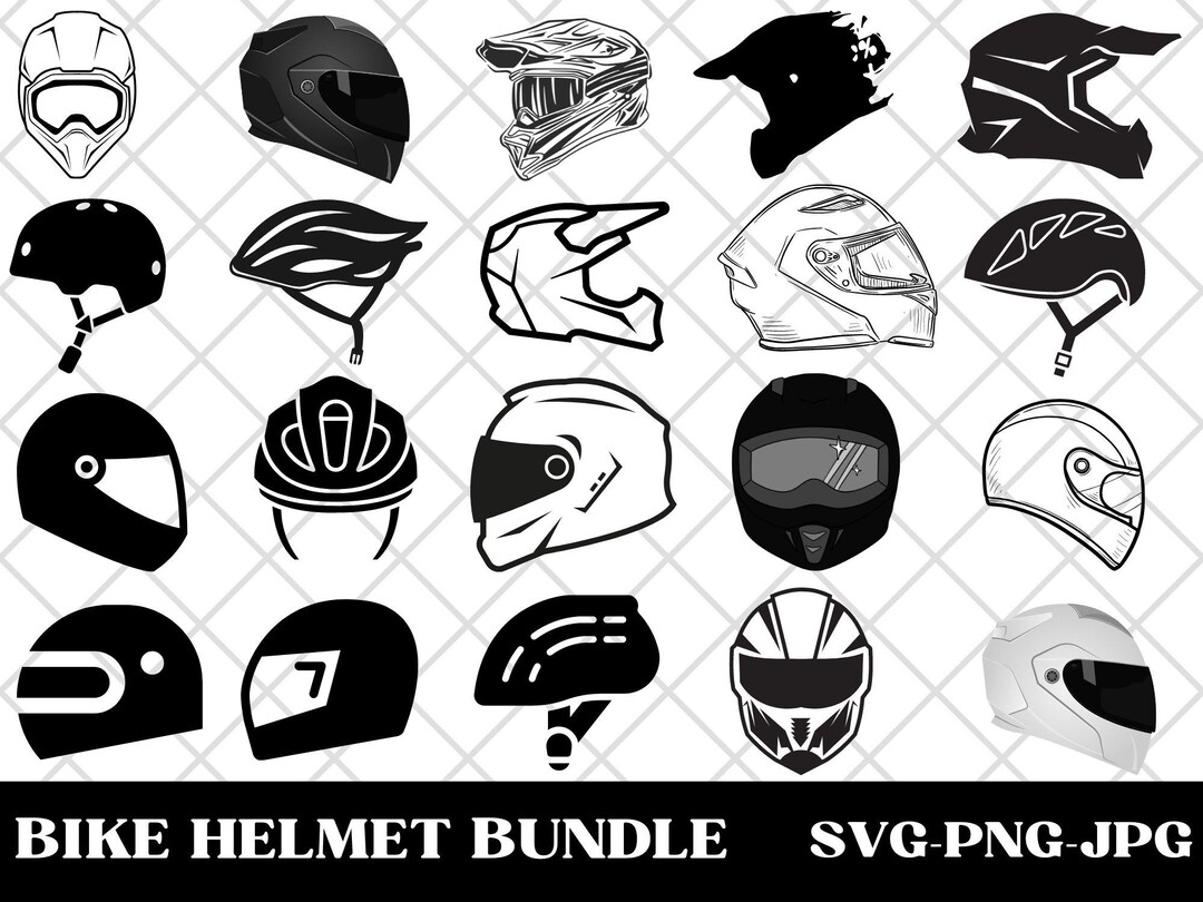 Bike Helmet Bundle Svg, Bike Helmet Svg, Motocross Helmet Svg ...