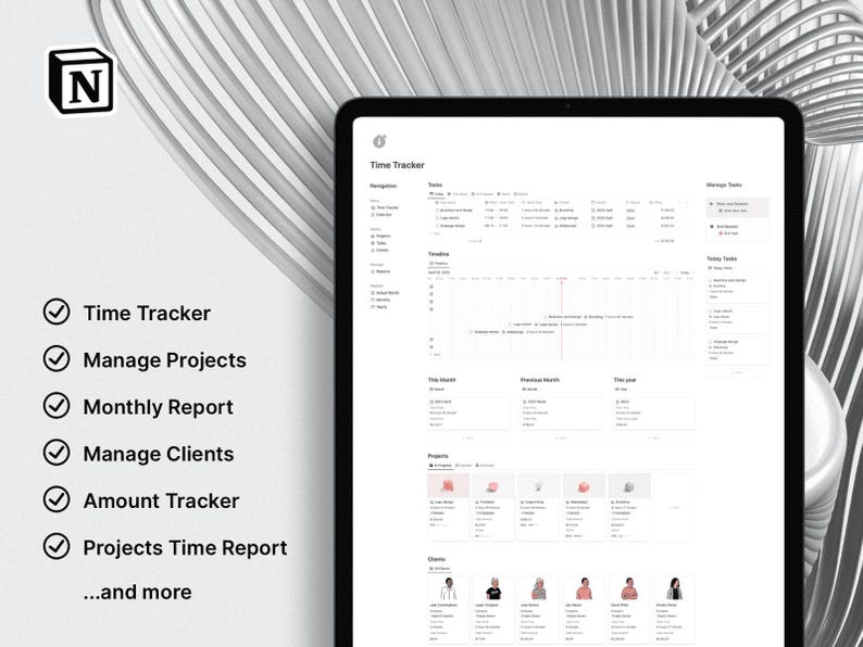 Notion Template for Time Tracking · Notion Time Planner · Task Management, Calendar, Projects ...