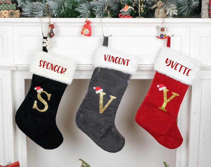 Stocking Letter Initials Embroidered Capital Letters Iron on Patches - Etsy