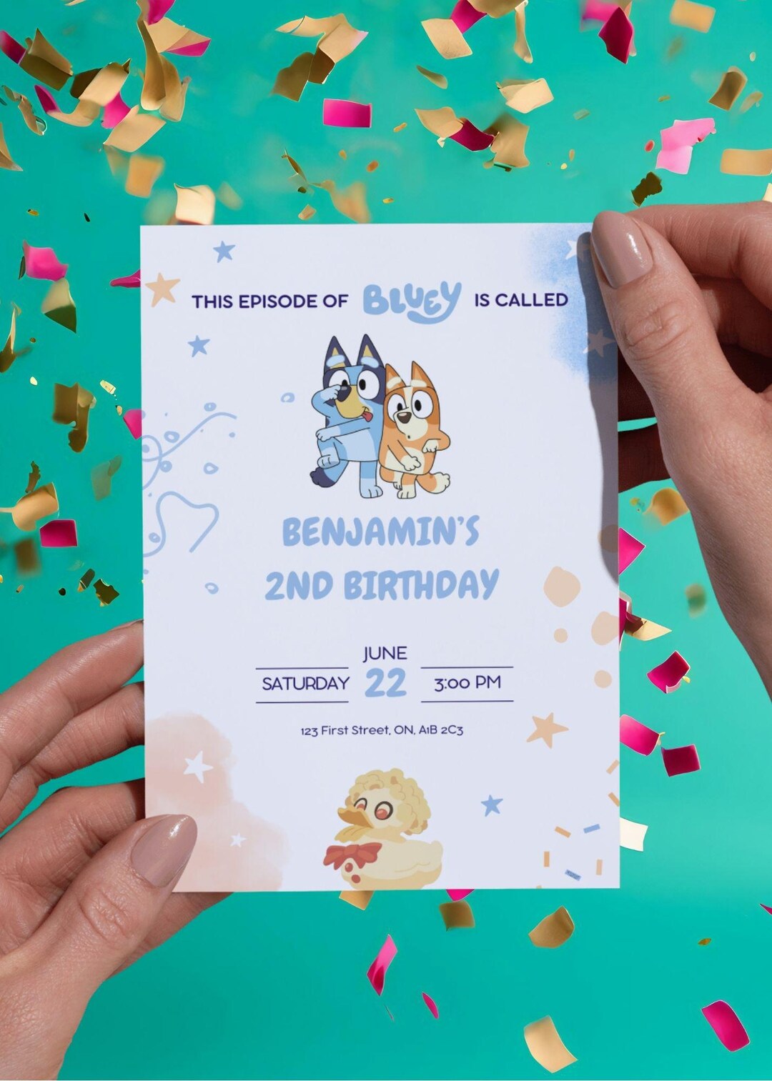 Bluey-inspired Birthday Invitation Template | Editable in Canva ...